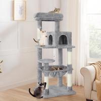 China Gray Multi-Level Cat Tree with Condo, Hammock & Scratching Post - 6000 sq ft Facility, 15-Day Delivery for sale