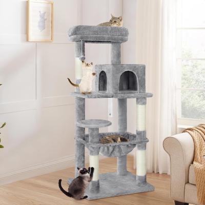 China Gray Multi-Level Cat Tree with Condo, Hammock & Scratching Post - 6000 sq ft Facility, 15-Day Delivery for sale