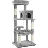 China Gray Multi-Level Cat Tree with Condo, Hammock & Scratching Post - 6000 sq ft Facility, 15-Day Delivery for sale