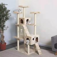 China 170cm Multi-Level Wood Cat Tree Tower with Sisal Scratching Posts - Indoor Pet Furniture for Comfort and Play for sale
