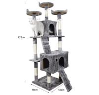 China 170cm Multi-Level Wood Cat Tree Tower with Sisal Scratching Posts - Indoor Pet Furniture for Comfort and Play for sale