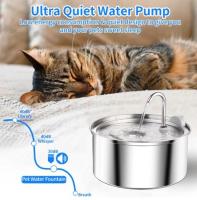 China Stainless Steel Pet Water Fountain Automatic Dispenser 3L Capacity with Multi-Stage Filtration System for sale
