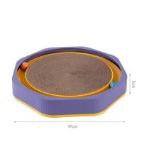 China Corrugated Cardboard Cat Scratching Board with Dual Ball Play System and Roman Column Design - Wood Frame Indoor Pet Toy for sale