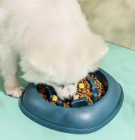 China Custom Logo Anti-Spill Slow Food Bowl for Small Medium Pets 6.5 Inch Pet Feeder with Food Grade Plastic for sale