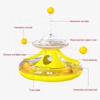 China 9.8-inch Interactive Cat Puzzle Toy with Food Dispensing Turntable and Track Ball System for Pet Entertainment for sale