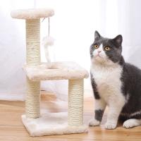 China Three-Column Three-Layer Square Plate Cat Scratch Trees for Energetic Indoor Cats for sale