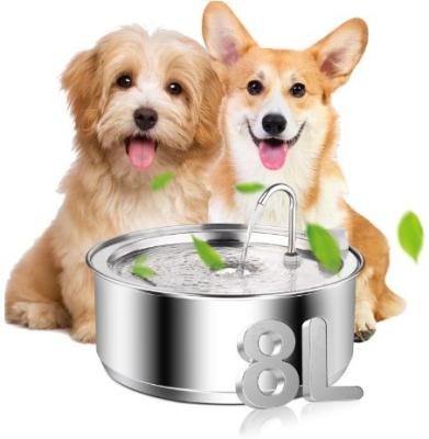 China Stainless Steel Automatic Pet Water Fountain with 3L/4L/8L Capacity Options and Ultra-Quiet Pump for Cats and Dogs for sale