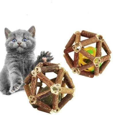 China Natural Silvervine Cat Toy Ball with Catnip - 100% Organic Dental Health Chew Toy for Cats and Small Dogs for sale