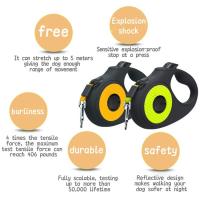 China Heavy Duty Retractable Dog Leash 5m Length with Anti-Slip Handle for Dogs Up to 50kg for sale