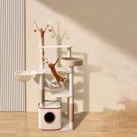 China Function Fun Play 143cm Classic Cat Tree with Dual Condos and Sisal Cat Scratching Post for sale
