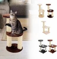 China ODM Beige Cat Climbing Tree with Sisal Column Plush Hammock Chipboard 60cm Height for sale