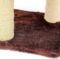 China ODM Beige Cat Climbing Tree with Sisal Column Plush Hammock Chipboard 60cm Height for sale