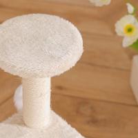 China ODM Beige Cat Climbing Tree with Sisal Column Plush Hammock Chipboard 60cm Height for sale