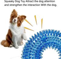 China TPR Toroidal Ball Dog Toy with Squeaker - Bite Resistant 360° Teeth Cleaning Design for Puppies and Adult Dogs for sale