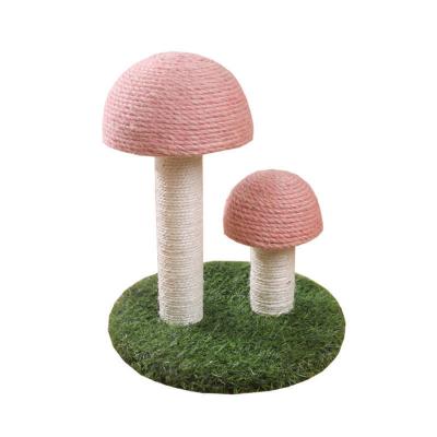 China Natural Sisal Cat Tower with Mushroom Design 18.9 Inch Scratching Post for Indoor Cats for sale