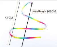 China Rainbow Rope Cat Teaser Stick - 60cm Interactive Toy for Cats & Kittens Exercise with Custom Color Options for sale
