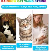 China Rainbow Rope Cat Teaser Stick - 60cm Interactive Toy for Cats & Kittens Exercise with Custom Color Options for sale