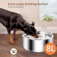 China Automatic Pet Water Fountain Stainless Steel 3L 4L 8L Capacity Drinking Dispenser for Multiple Cats and Dogs for sale