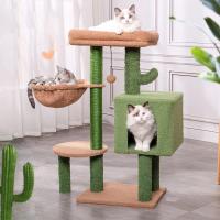 China Sustainable Cactus Cat Tree 30inch Tall Multi-Level Cat Tower with Cat Condo for sale