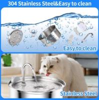 China Stainless Steel Pet Water Fountain 3L 4L 8L Ultra Quiet Pump for Cats Dogs for sale
