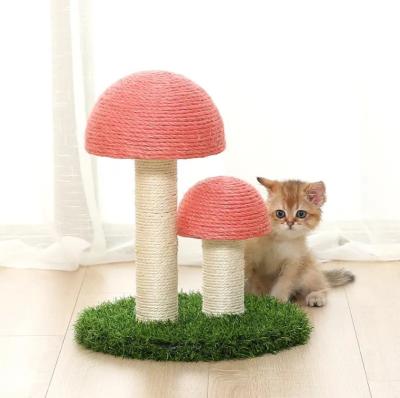 China Natural Sisal Cat Scratching Post Mushroom Tree for Indoor Kitten Training Interactive Toy 18.9 Inch for sale