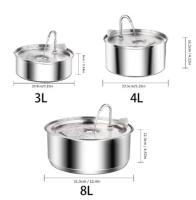 China Stainless Steel Pet Water Fountain 3L 4L 8L Ultra Quiet Pump Automatic Dispenser for Cats Dogs for sale