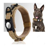 China Personalized GPS Tracker Air Tag Dog Collar Adjustable Nylon Heavy Duty 3.8cm Wide Sizes M L XL for sale