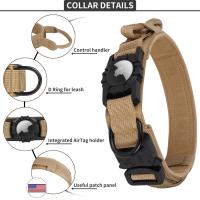 China Personalized GPS Tracker Air Tag Dog Collar Adjustable Nylon Heavy Duty 3.8cm Wide Sizes M L XL for sale