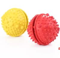 China TPR Rubber Ball Puzzle Dog Toy with Treat Dispenser - Spiky Dental Cleaning Design for Training and Mental Stimulation for sale