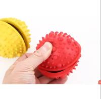 China TPR Rubber Ball Puzzle Dog Toy with Treat Dispenser - Spiky Dental Cleaning Design for Training and Mental Stimulation for sale
