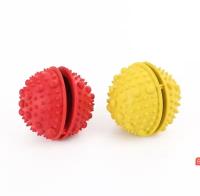 China TPR Rubber Ball Puzzle Dog Toy with Treat Dispenser - Spiky Dental Cleaning Design for Training and Mental Stimulation for sale