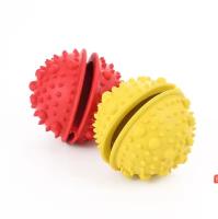 China TPR Rubber Ball Puzzle Dog Toy with Treat Dispenser - Spiky Dental Cleaning Design for Training and Mental Stimulation for sale