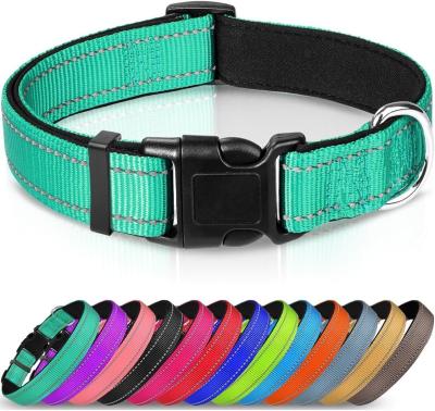 China Medium-Sized Canines Custom Logo Reflective Dog Collar with Soft Neoprene Padding for sale