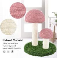 China Indoor Kitten Climbing Post Sustainable Mushroom Cat Scratching Post with Interactive Toy for sale