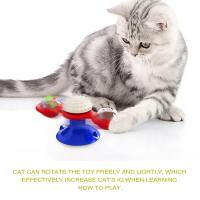 China Customizable Cat Turntable Windmill Food Toy with Suction Base - Interactive Puzzle Feeder for Cats and Small Dogs for sale