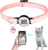 China Adjustable AirTag Cat Collar with Reflective Nylon and Safety Breakaway Buckle - Customizable QR Code Pet Tracking System for sale