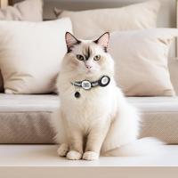 China Adjustable AirTag Cat Collar with Reflective Nylon and Safety Breakaway Buckle - Customizable QR Code Pet Tracking System for sale