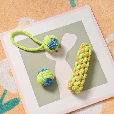 China 7 Piece Cotton Puppy Chew Rope Toy Set for Interactive Play and Dental Health for sale