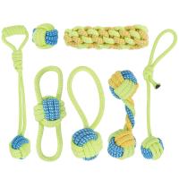 China 7 Piece Cotton Puppy Chew Rope Toy Set for Interactive Play and Dental Health for sale