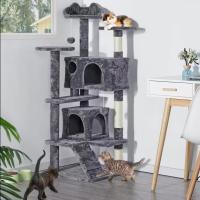 China Fun Play Plush Pet Toy Cat Tree with Sturdy Scratching Posts and Large Climbing Frame for sale