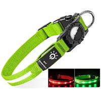 China Waterproof LED AirTag Dog Collar with Night Lights - 2.5cm Width, 20-60cm Length Options for Pet Safety for sale
