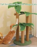China 80cm Natural Sisal Cat Tree with 3 Pillars and Hanging Ball for Indoor Cats for sale
