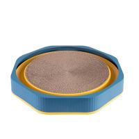 China Cat Corrugated Scratcher Board with Ball Toy 60x30cm Indoor Pet Scratching Pad for sale
