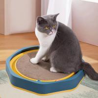 China Cat Corrugated Scratcher Board with Ball Toy 60x30cm Indoor Pet Scratching Pad for sale