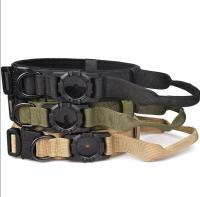 China Nylon Tactical Dog Collar with Apple AirTag Holder - 3.8cm Width, Adjustable 38-60cm Range for sale