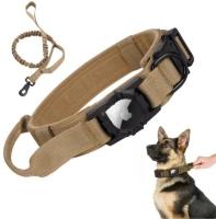 China Nylon Tactical Dog Collar with Apple AirTag Holder - 3.8cm Width, Adjustable 38-60cm Range for sale