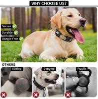 China Nylon Tactical Dog Collar with Apple AirTag Holder - 3.8cm Width, Adjustable 38-60cm Range for sale