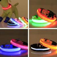 China Custom Waterproof LED Pet Collar 28-60cm Adjustable Reflective Luminous Dog Collar with Safety Buckle for sale