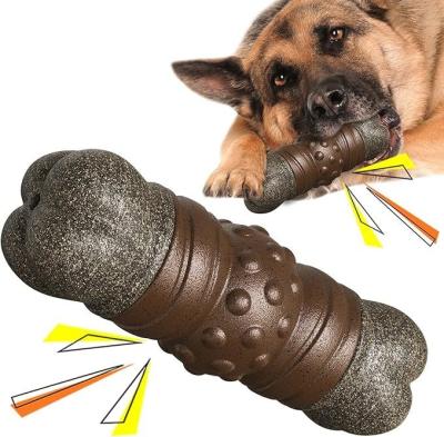 China Non Toxic Eco Friendly Squeaky Bone Dog Toy for Indoor Outdoor Play 15cm for sale