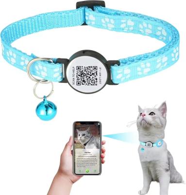 China Custom Print Nylon Smart QR Code Pet Tag Collar with Apple AirTag Compatibility - Personalized Pet ID Safety Accessory for sale